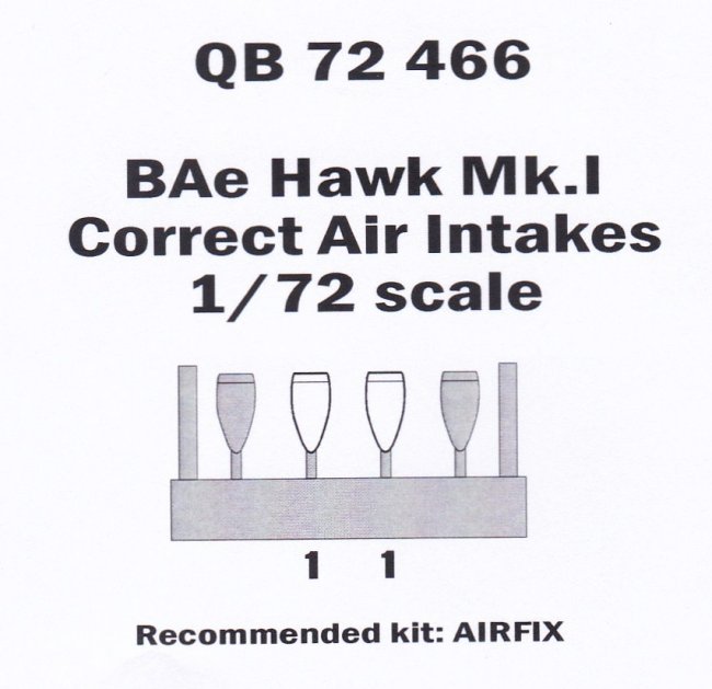QuickBoost 1/72 BAE Hawk Mk.I Corrected Air Intakes